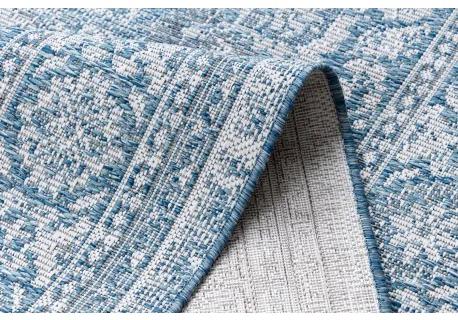 koberec SISAL LOFT 21213 Ornament modrý / stříbrný / slonová kost velikost 160x230 cm | krásné koberce cz