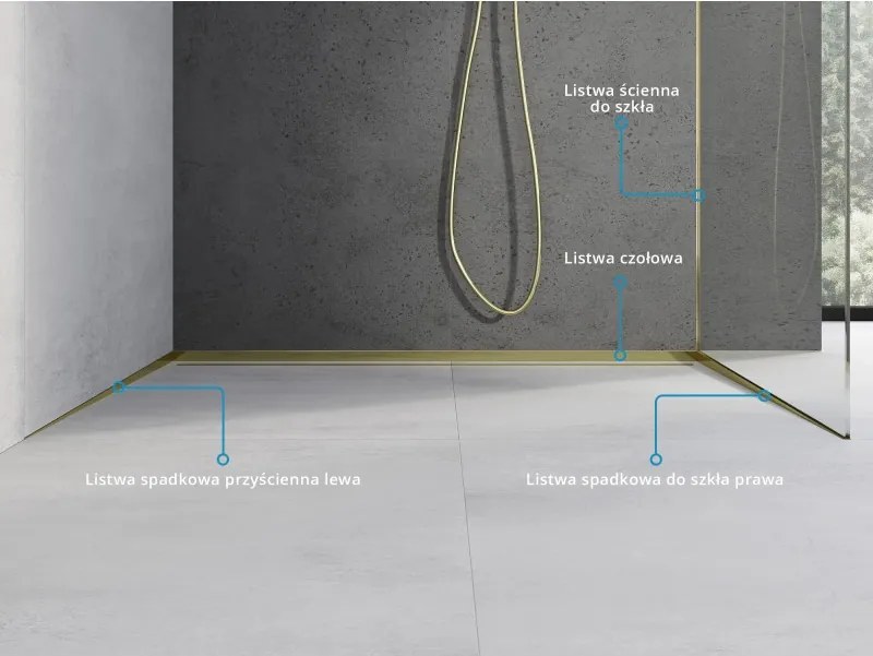 Mexen Line-B lišta 130 cm, zlatá lesklá, 185003130U