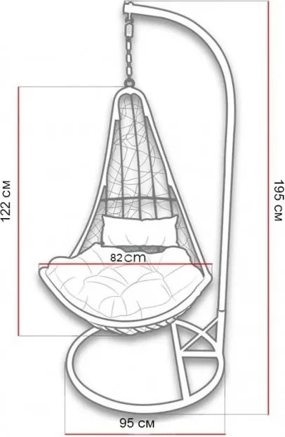 Závěsné houpací křeslo Wisa bílé/šedé