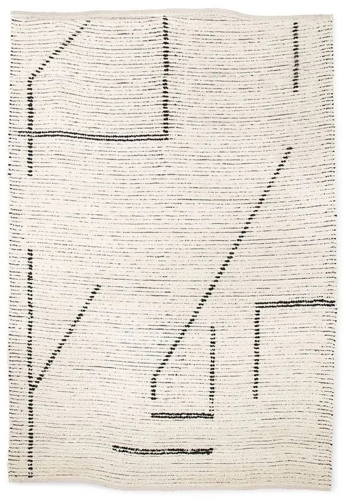 Béžový ručně tkaný bavlněný koberec se vzorem Woven - 200*300 cm