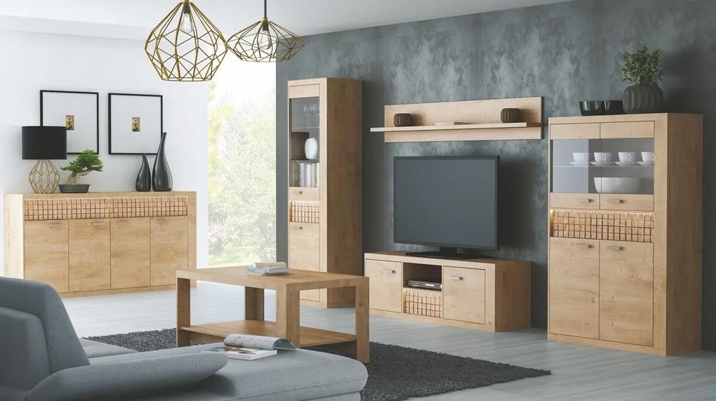 Casarredo - Komfort nábytek Komoda NATURAL N9, 4D2S dub ribbeck/kostka