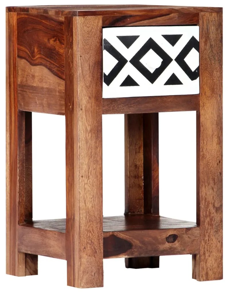247732 vidaXL Noční stolek 30 x 30 x 50 cm masivní sheeshamové dřevo