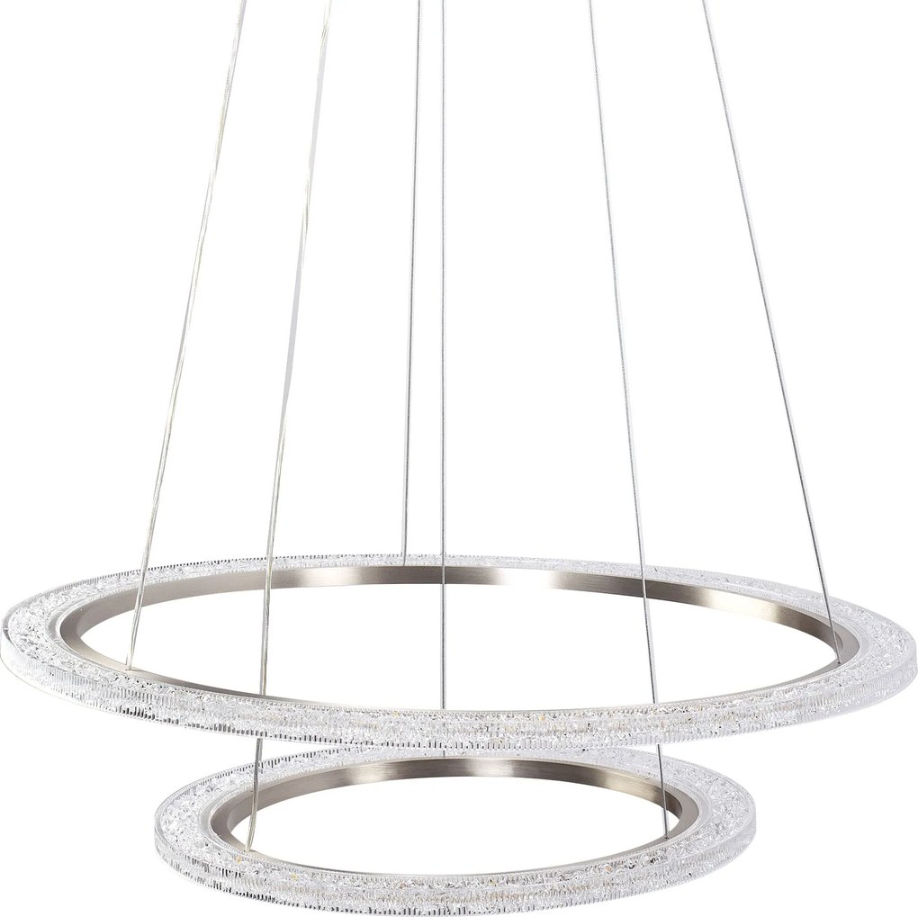 Toolight Závěsné LED osvětlení Modern Circle D93 LHJ045-CP2 kartáčovaný nikl