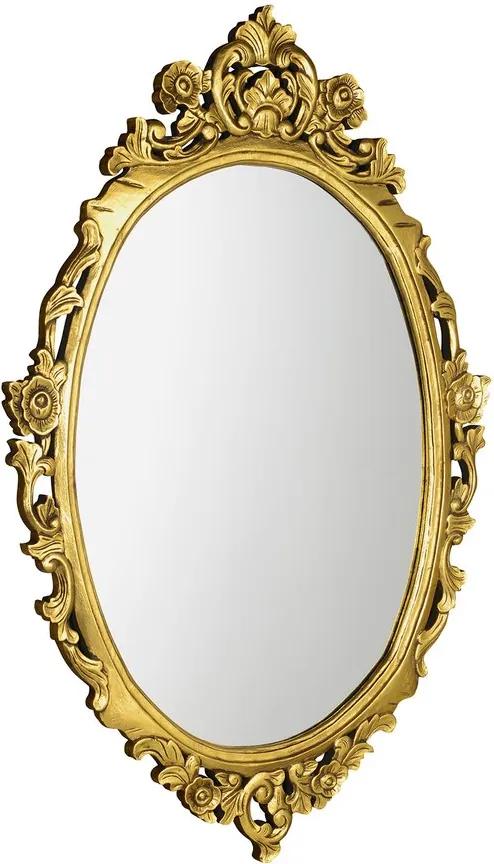 Sapho Desna Oválné zrcadlo v rámu, 80x100cm, zlatá, IN352