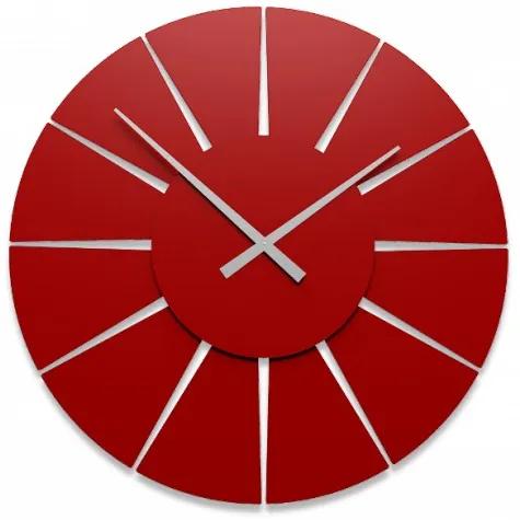 Designové hodiny 10-326 CalleaDesign Extreme L 100cm (více barevných variant) Barva světle červená-64 - RAL3020 Dýha černý ořech - 85