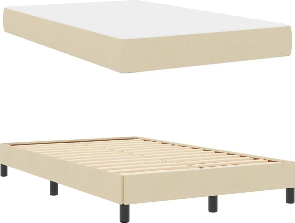 Postel s boxspringem Krémová 120 x 190 cm textil 3398477