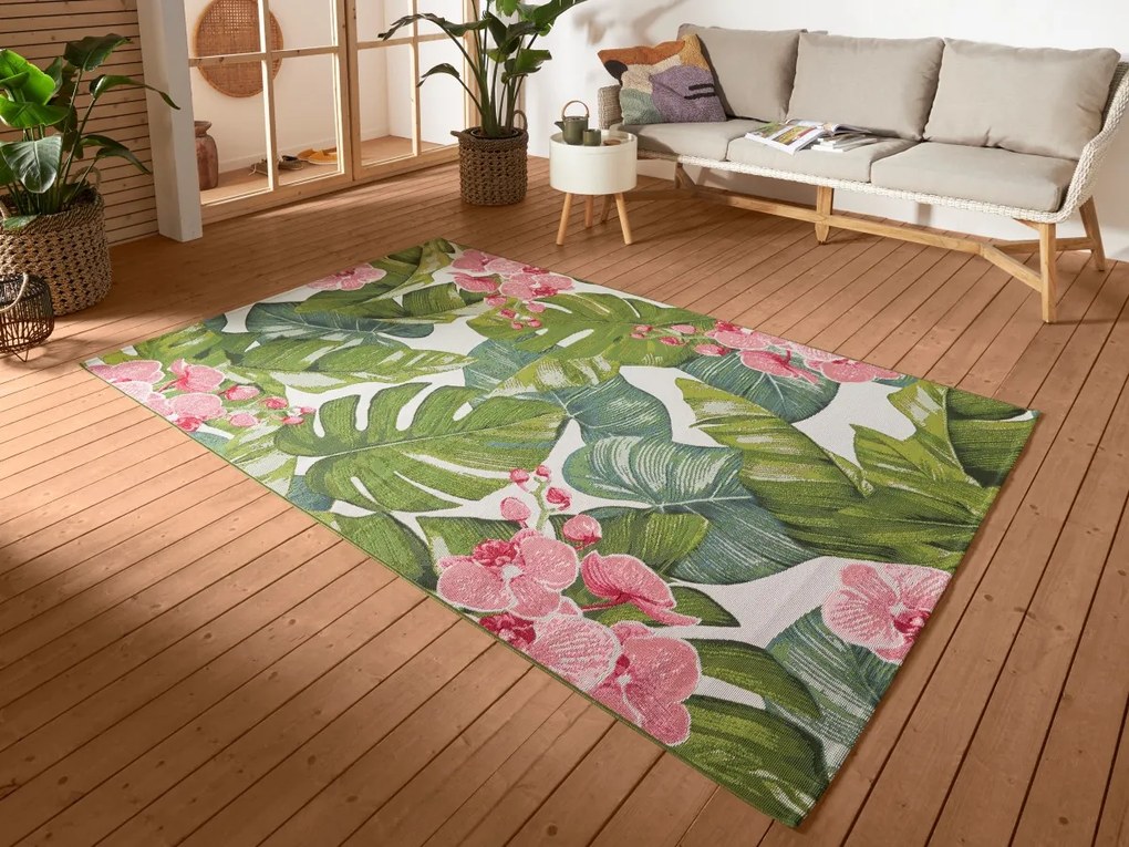 Hanse Home Collection koberce Kusový koberec Flair 105615 Tropical Multicolored – na ven i na doma - 120x180 cm