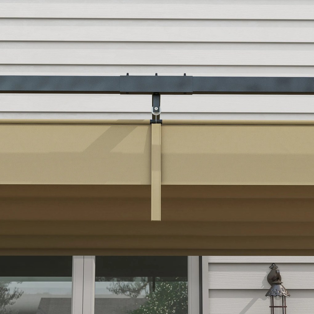 Pergola, Robuster Sonnenschutz für Garten, Balkon, Terrasse, aus Metall und Kunststoff, UV- und wasserabweisend, Khaki
