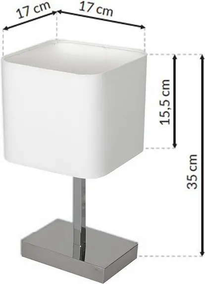 Stolní lampa Napoli, 1x bílé textilní stínítko,