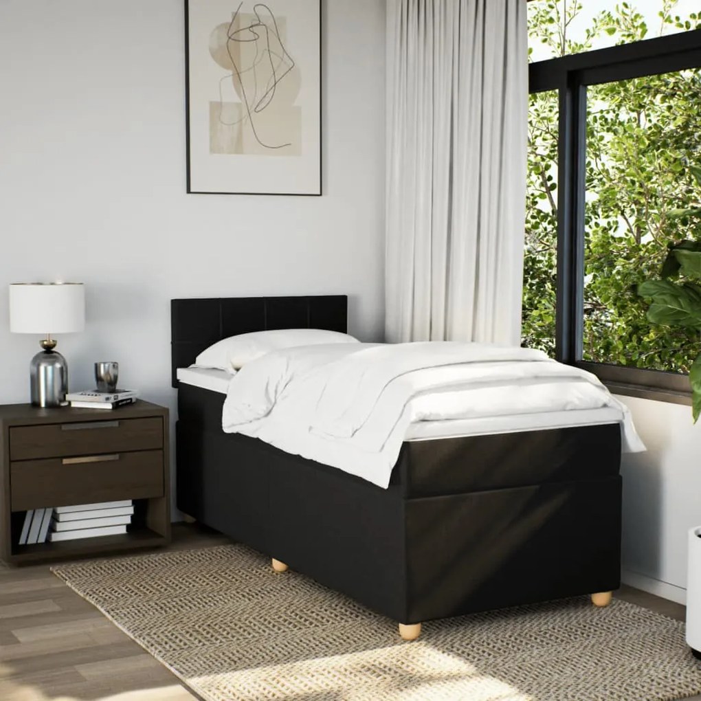 Box spring postel s matrací černá 80 x 200 cm textil 3288809