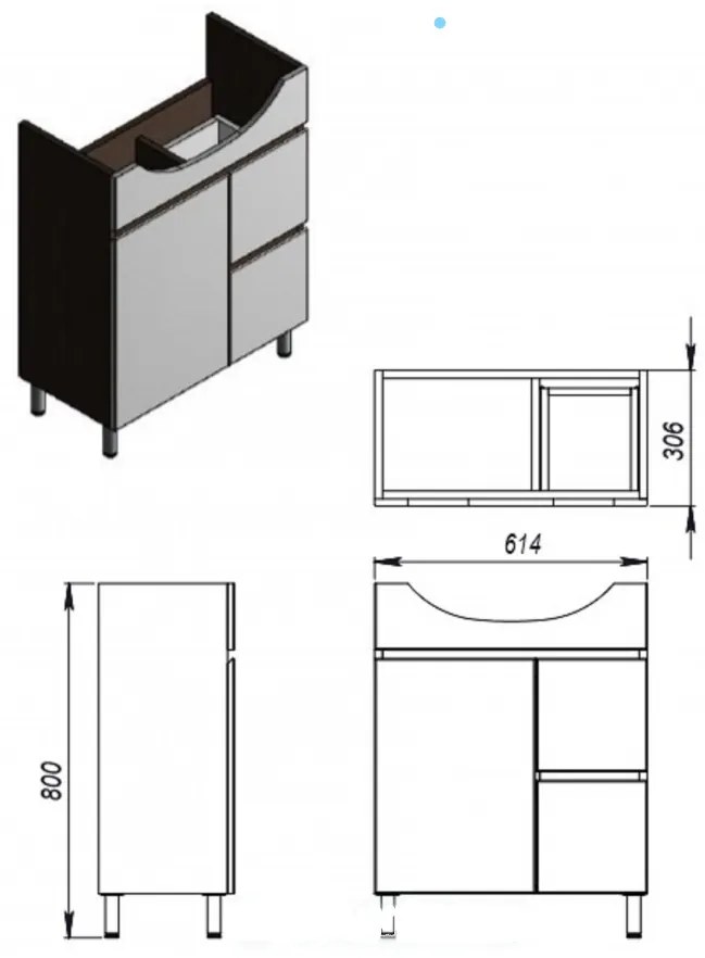 Lavedo Auriga 65 koupelnová skříňka s umyvadlem