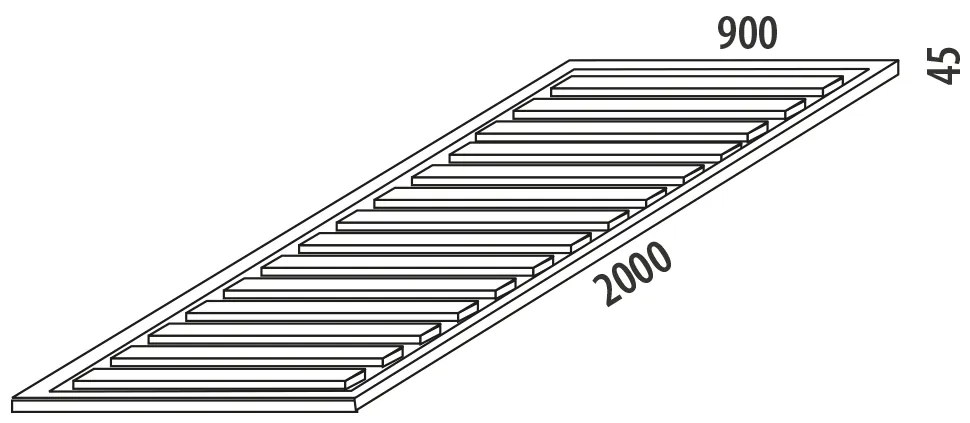 Smrkový rošt v rámu Domestav č.236 Materiál: Smrk, Rozměr: 90x200