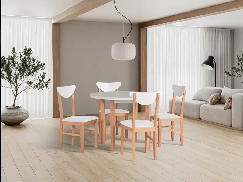 Drewmix jídelní židle LEO 2 dřevo: bílá, potahový materiál: látka s doplatkem, opěradlo: bílá