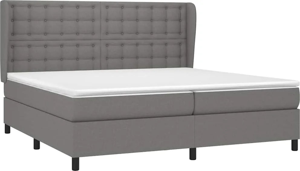 Box spring postel s matrací tmavě šedá 200x200 cm textil 3128310