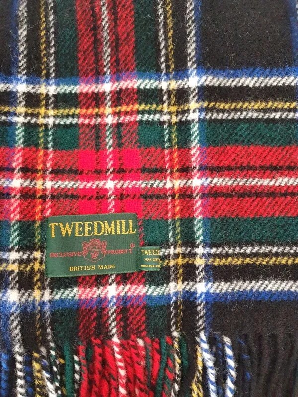 Vlněná deka Tartan Black Stewart Tweedmill