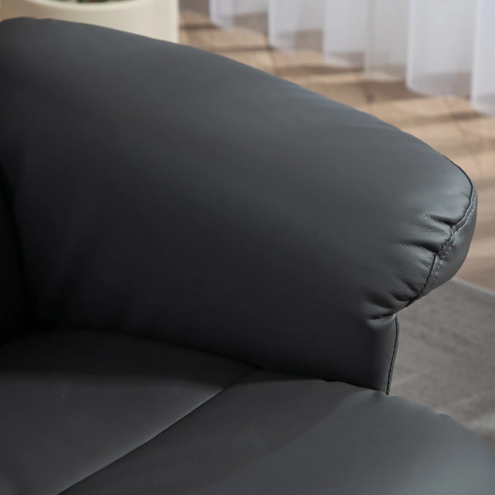 HOMCOM Relaxační křeslo s taburetem, úložný prostor, čalouněné TV křeslo s funkcí polohování, otočné TV křeslo 360° do ložnice, obývacího pokoje, imi…