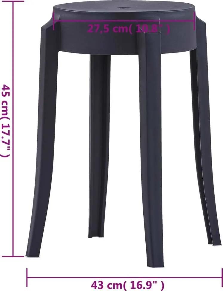 vidaXL Stohovatelné stoličky 4 ks plast [247278] Barva: Černá