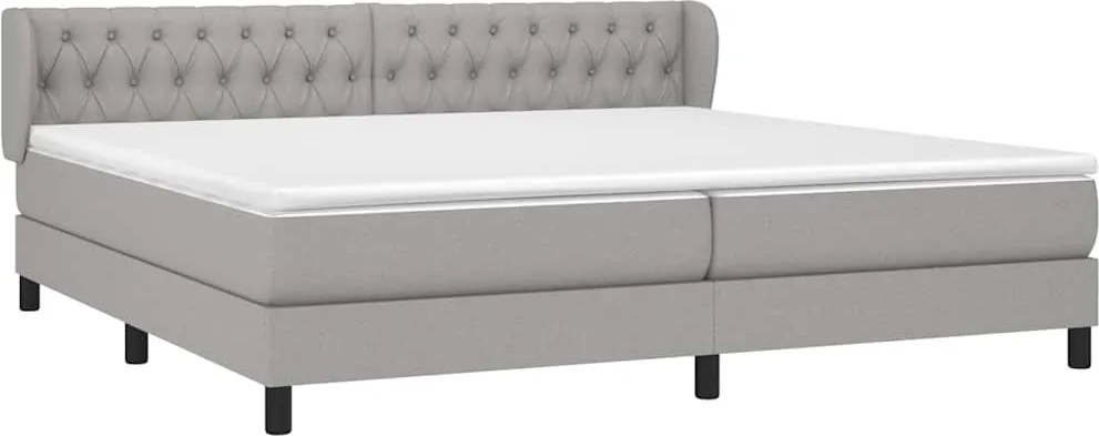 Box spring postel s matrací světle šedá 200 x 200 cm textil 3126509