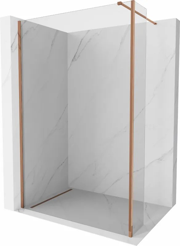Mexen Kioto, sprchový kout typ Walk-in 90 x 30 cm, 8mm čiré sklo, profil růžové zlato, 800-090-212-60-00-030
