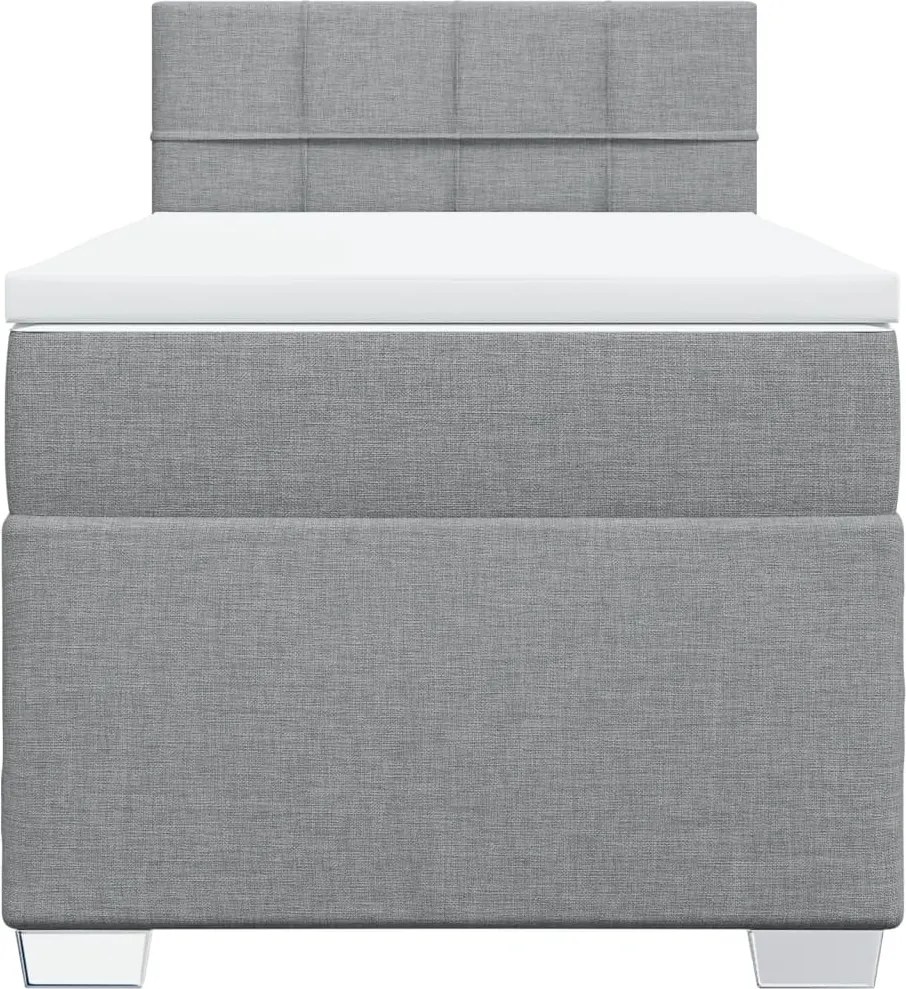 Box spring postel s matrací světle šedá 90x190 cm textil 3288043