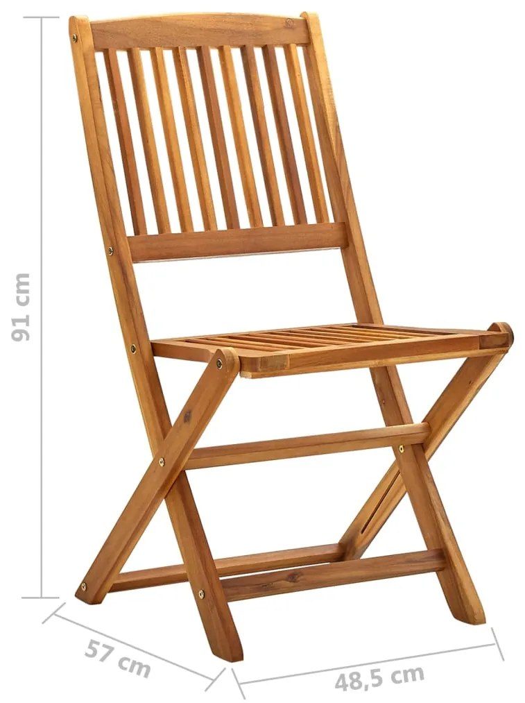 Skládací zahradní židle 2 ks masivní akáciové dřevo - Default Title