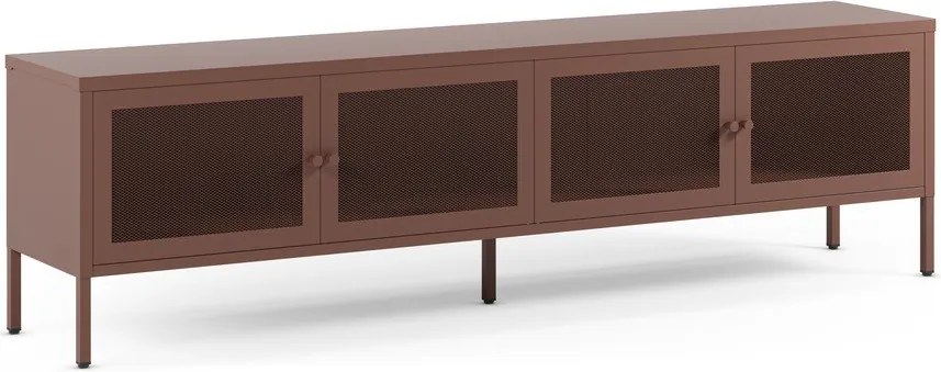 Vínový kovový TV stolek 160x50x35 cm Fayna – Marckeric