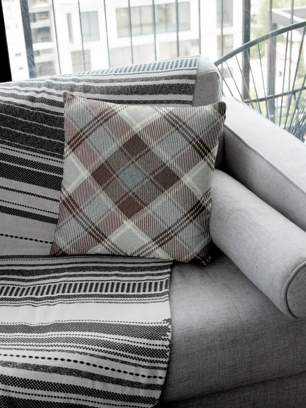 Ervi povlak na polštář Gobelínový - Tradiční šedý tartan, různé rozměry