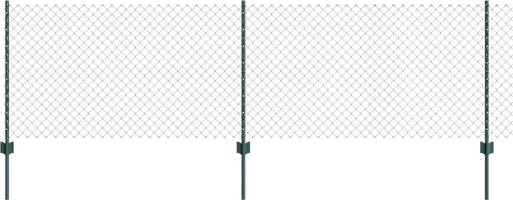 Plot s řetězovým odkazem a sloupkem 25 x 0,8 m Zelená Síťovina 3336247