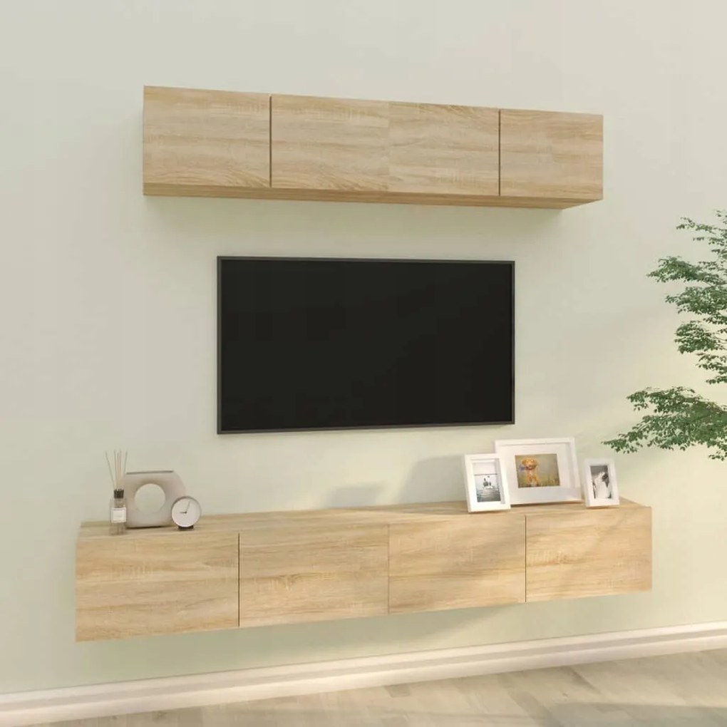 Fionshop 263586843 4dílný set Tv skříněk dub sonoma kompozitní dřevo