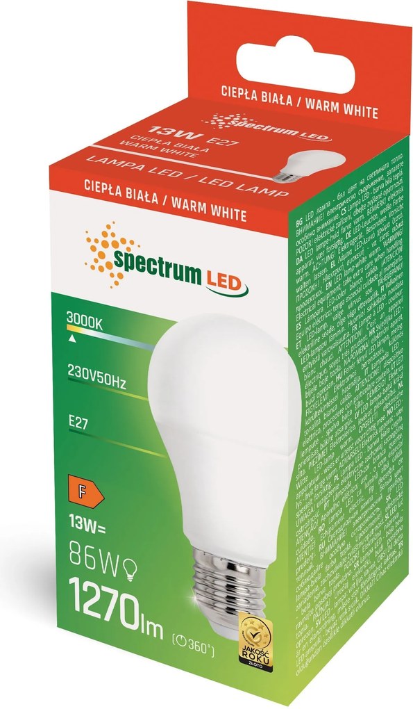 Toolight - Teplá LED žárovka E-27 230V 13W 1300lm 13892, OSW-01009