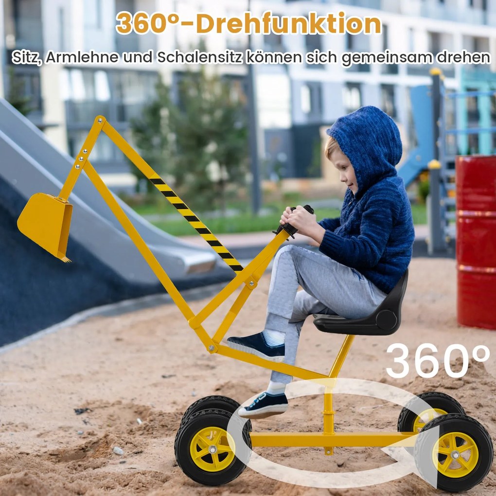 Costway Sedačkové rypadlo 360° otočné rypadlo k usazení na kov s lopatou a koly