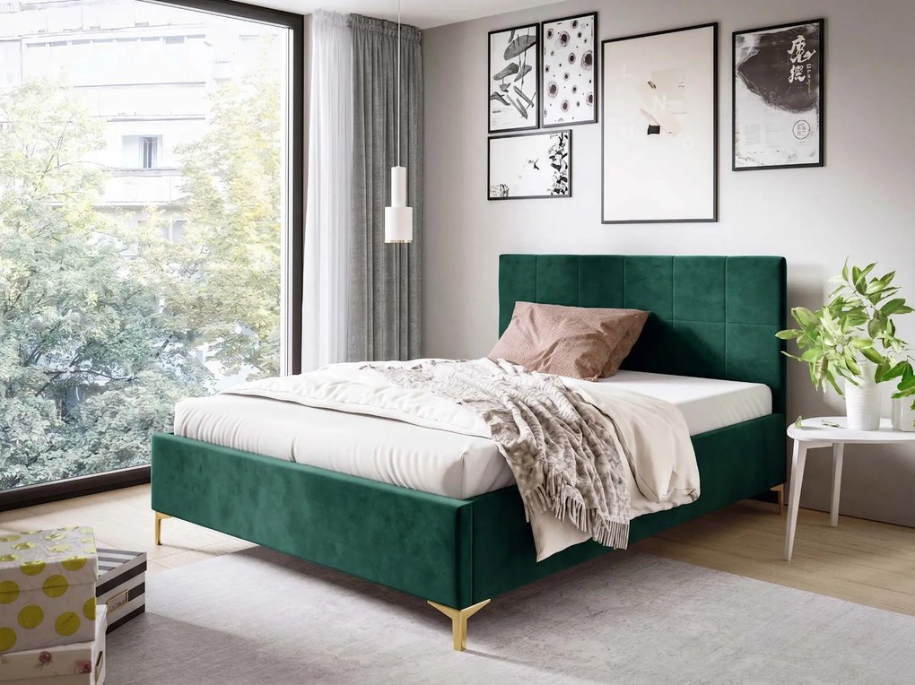 Eka Čalouněná postel SMART+ 120x200 cm Barva látky Trinity: Černá (Trinity 2316), Úložný prostor: Bez úložného prostoru, Barva nožek postele: Černá