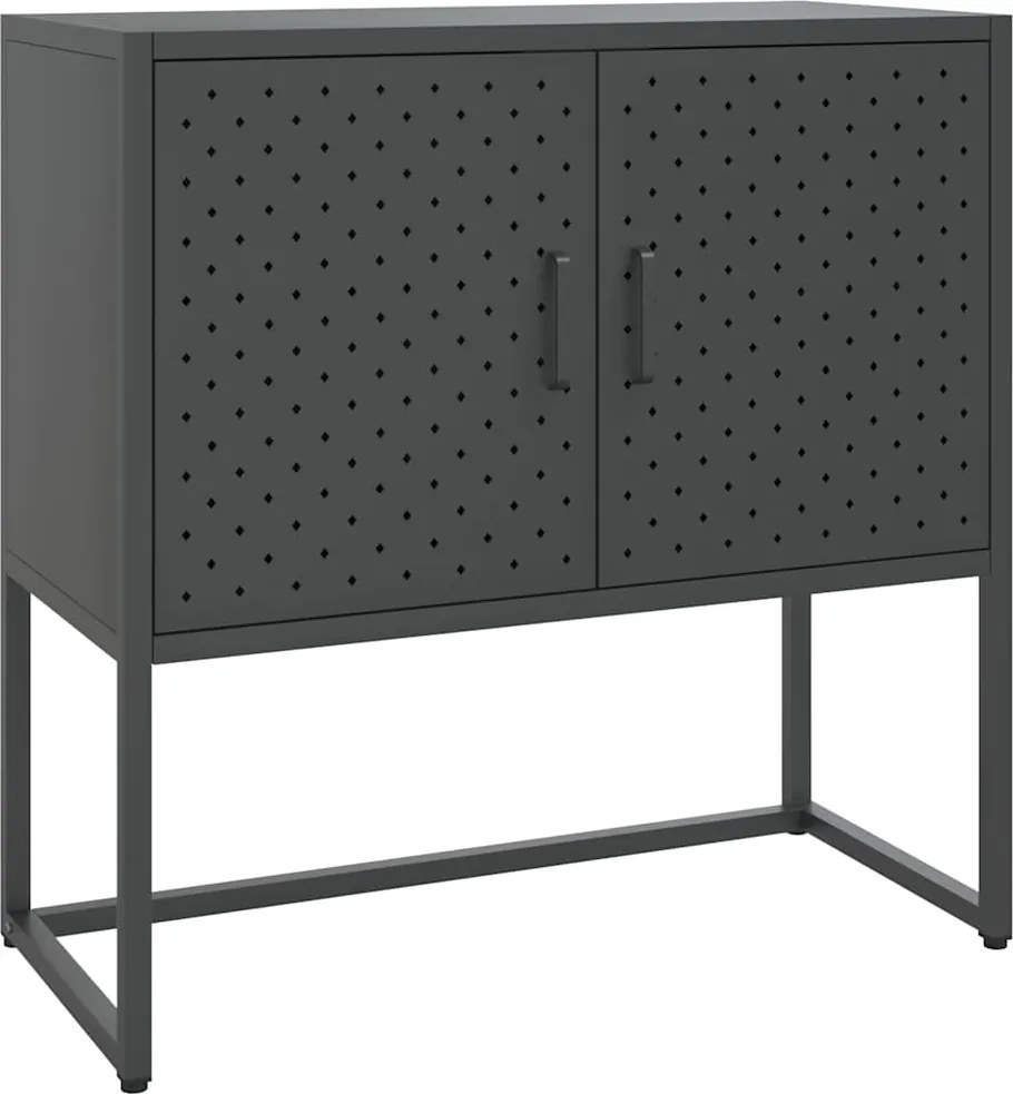 Příborník antracitový 75 x 35 x 75 cm ocel 335873