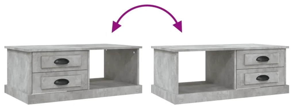 Konferenční stolek betonově šedý 90x50x35 cm kompozitní dřevo - Default Title