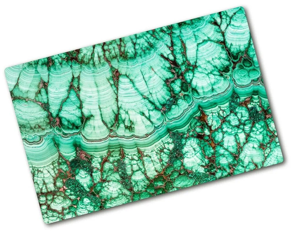 Wallmuralia Kuchyňská deska skleněná Malachitová textura 80x52 cm