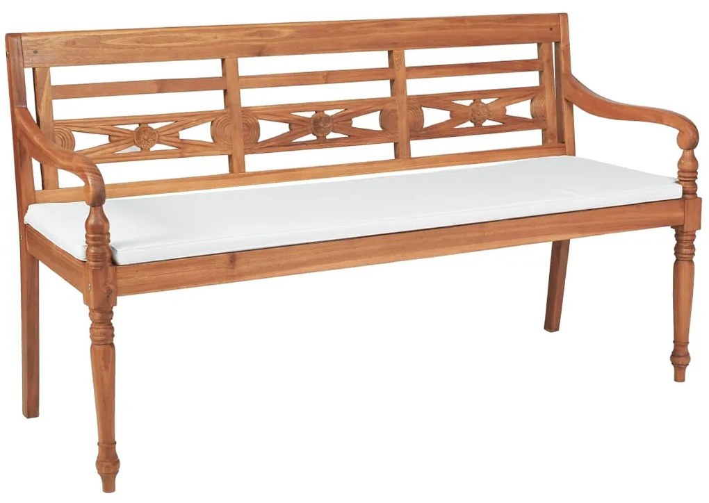 vidaXL Marketos Zahradní lavice Batavia s poduškou 150 cm teak