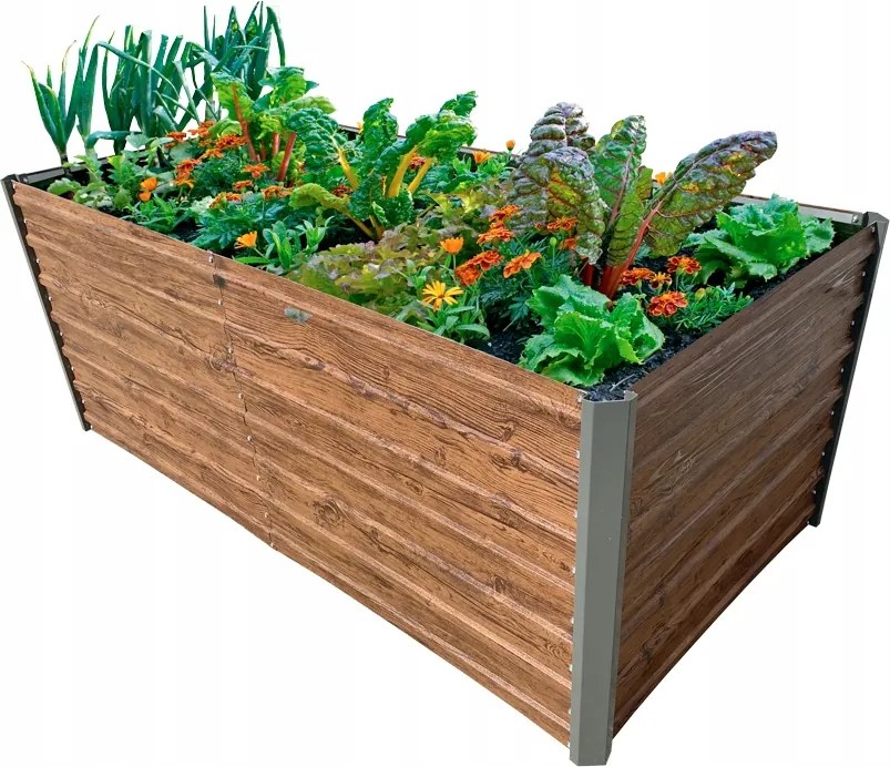 Garden King Vyvýšený záhon Agro Bed 200 x 77 x 100 cm, 3D design dřevo, kov