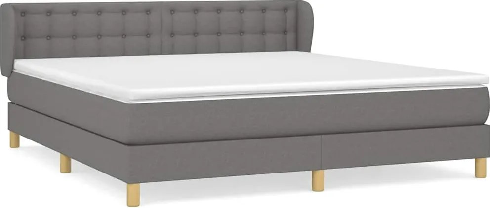 Box spring postel s matrací tmavě šedá 180x200 cm textil 3127142