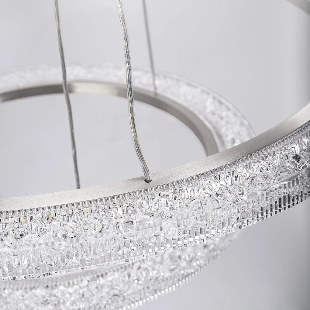 Toolight Toolight, LED závěsné osvětlení 60cm, 38W, 3500lm + dálkové ovládání, LHJ045-CP2, broušená ocel, OSW-50050