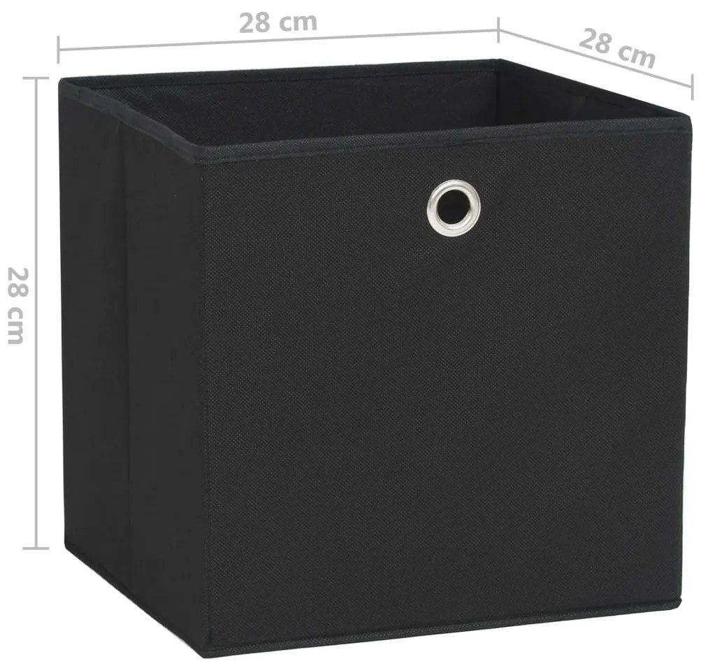 Úložné boxy 4 ks netkaná textilie 28 x 28 x 28 cm černé - Default Title