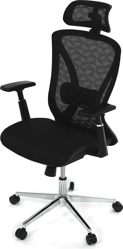 Ergonomická kancelářská židle NILS - černá síťovina