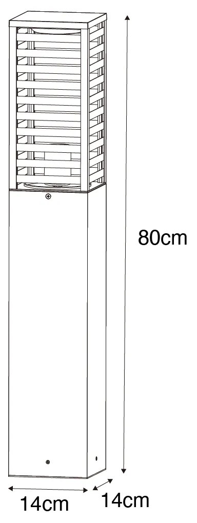 Moderní venkovní stojací lampa černá 80 cm IP44 - Reims