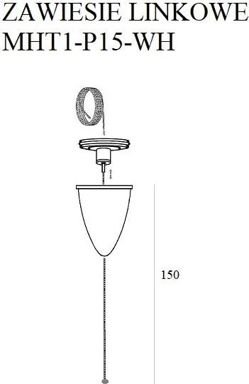 Maxlight MHT1-P15-WH TRACK Zavěšení nastavitelné, 1,5 m lanko, bez uchycení, bílé