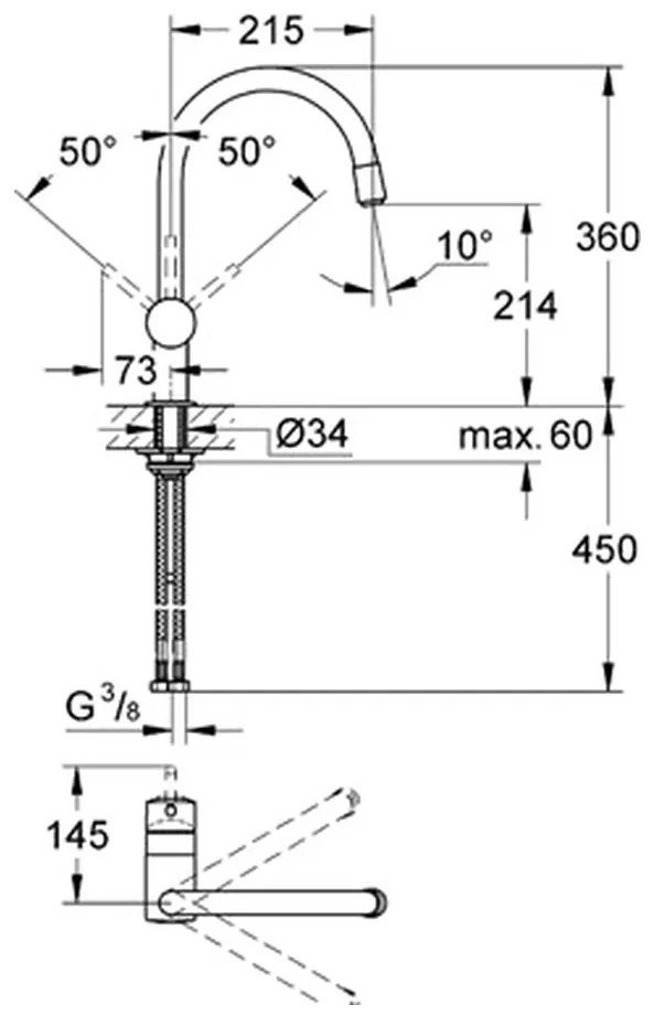 Grohe Minta - Páková dřezová baterie, chrom 32918000