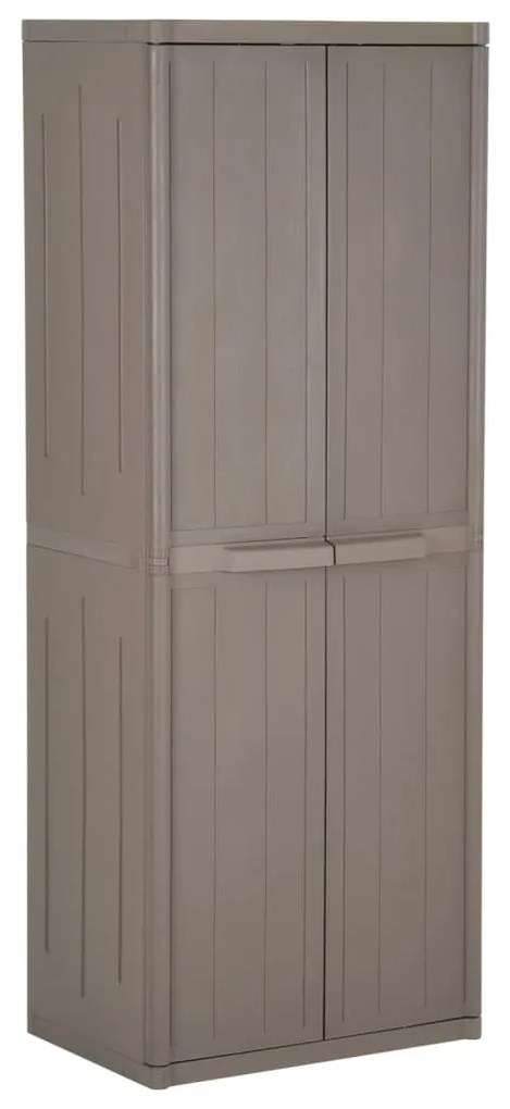 Zahradní úložná skříň hnědá 65 x 45 x 172 cm PP vzhled dřeva 151240