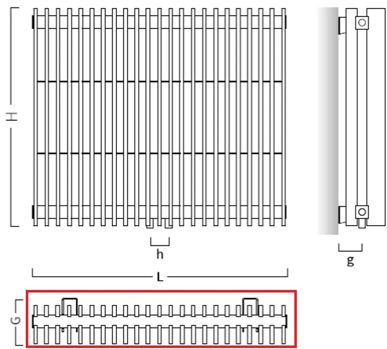 Instalprojekt Koupelnový radiátor VIVAT X Barva radiátoru - Bílá, Rozměr radiátoru - 675 × 1600 mm, výkon 2256 W, Typ připojení - Klasické (na rozteč) - RADVIVX601635