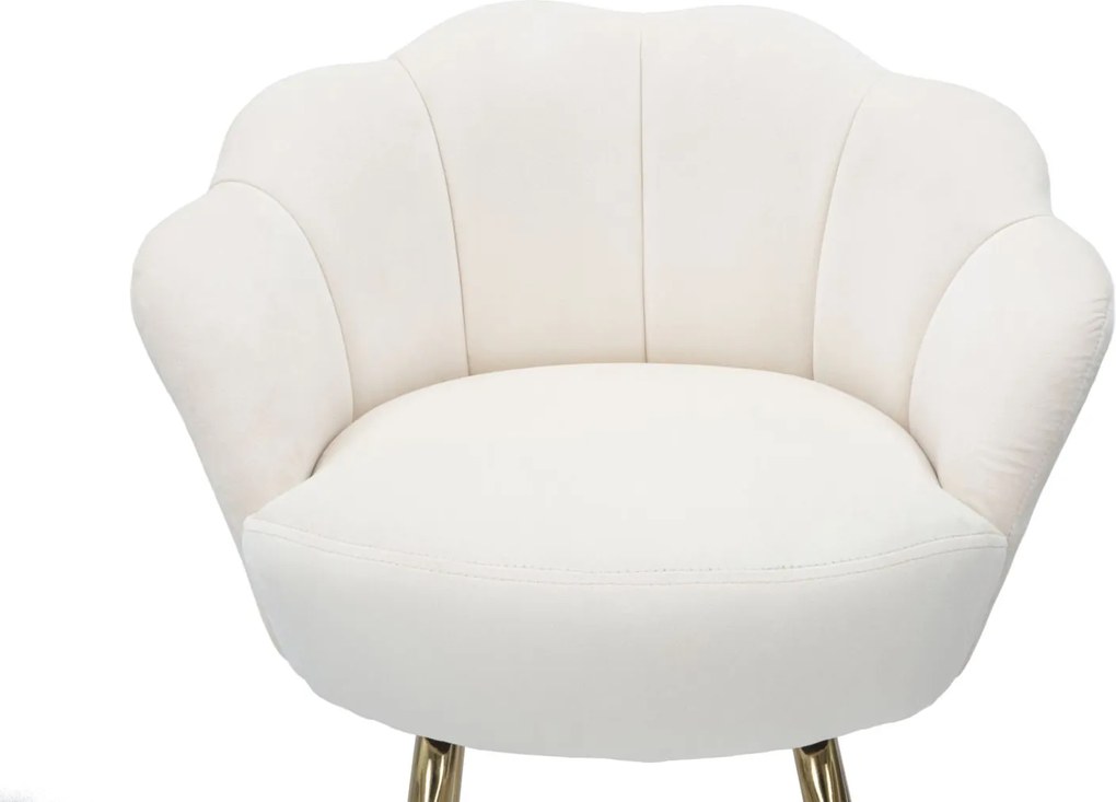 Sametová barová stolička Mauro Ferretti Lotos 55x53x110 cm, krémová/zlatá