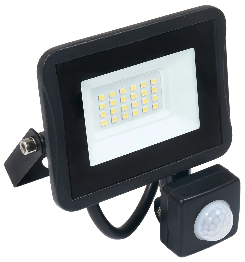 BERGE LED reflektor IVO s čidlem PIR - 20W - IP65 - 1700Lm - teplá bílá - 3000K