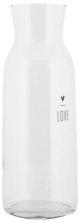 Skleněná karafa na vodu se vzorem srdce Love – 1000 ml