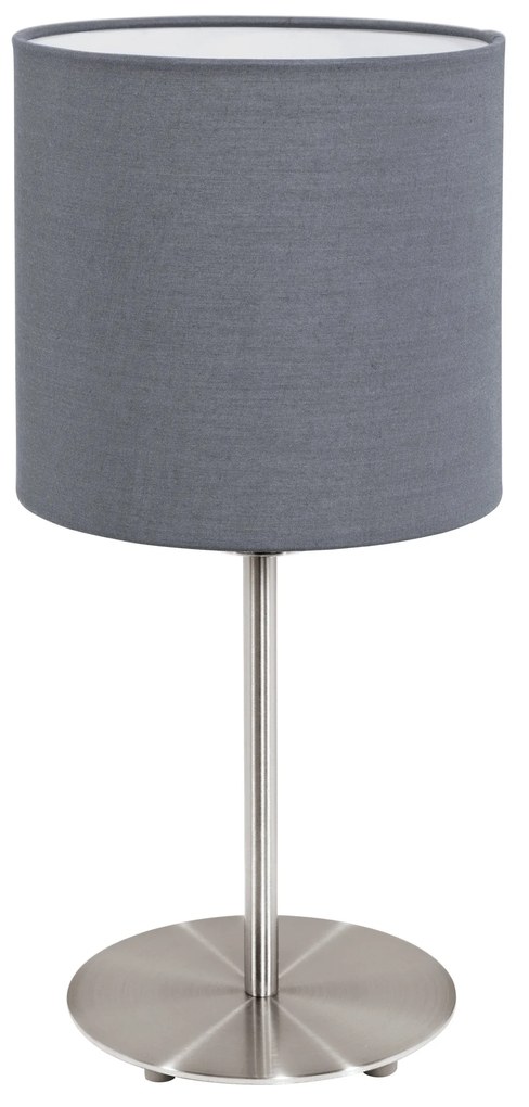 Eglo 31596 PASTERI grey classic - Textilní stolní lampa + Dárek LED žárovka, 1 x E27, výška 40cm